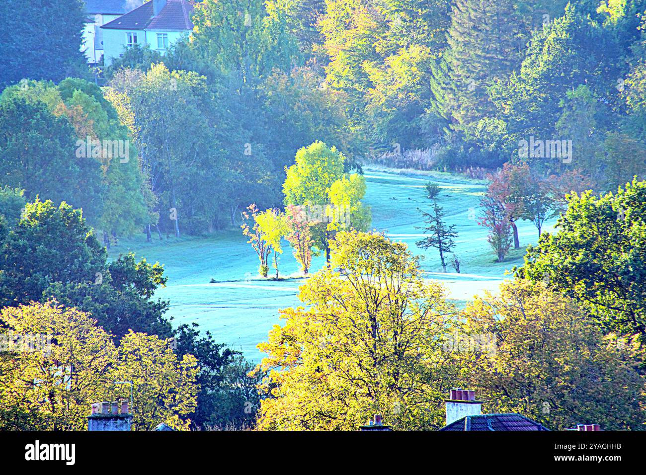 Glasgow, Scotland, UK. 14th October, 2024. UK Weather: Cold saw ...