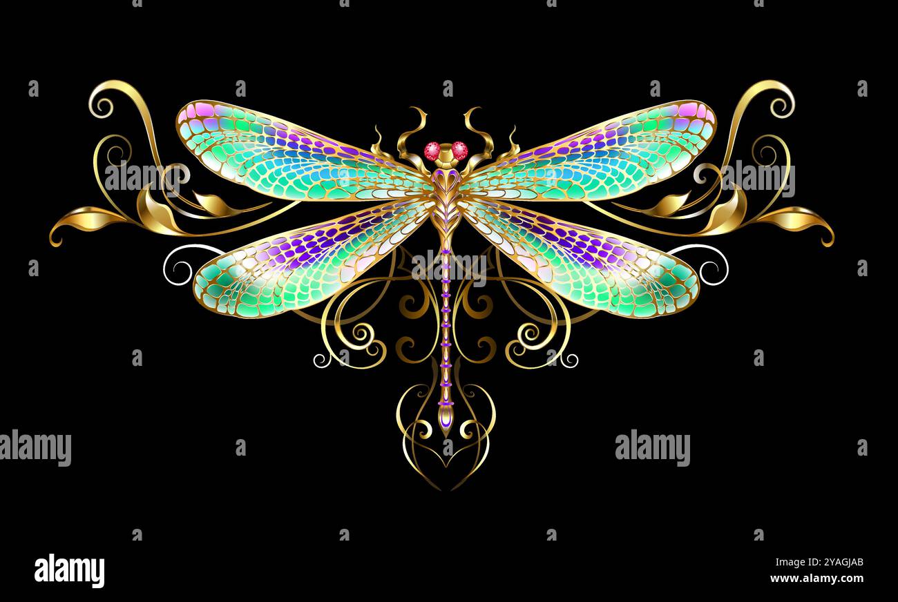 Dragonfly art nouveau Stock Vector Images - Alamy