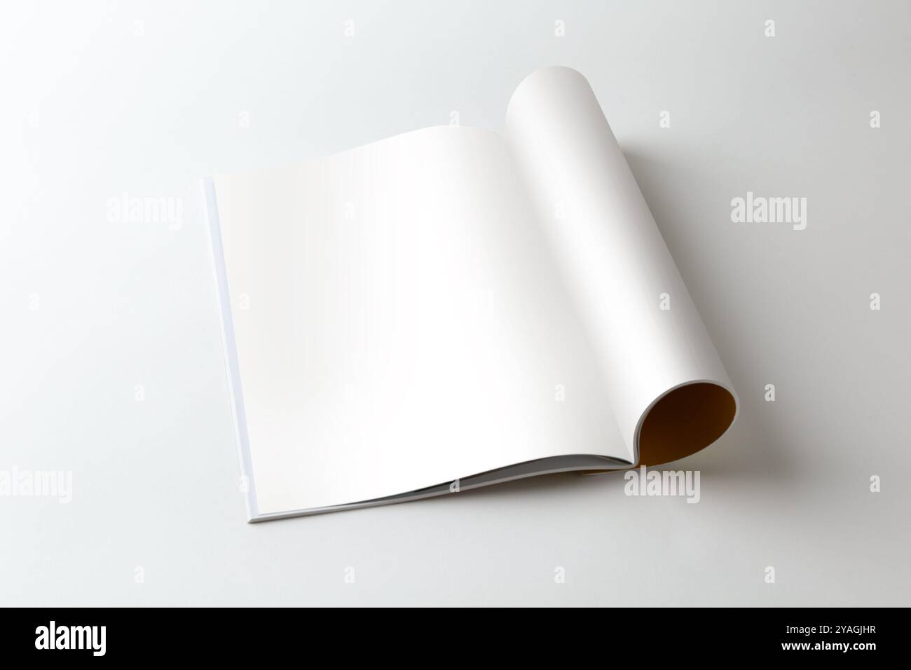 Open magazine on white background. Mockup for design Stock Photo - Alamy