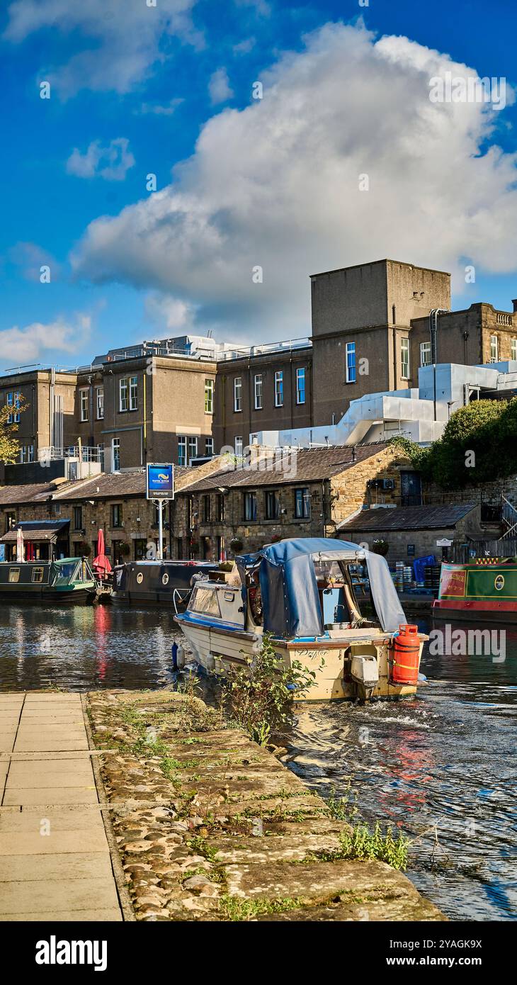 Leisure craft moored at the Water Witch in Lancashire City Centre,UK ...