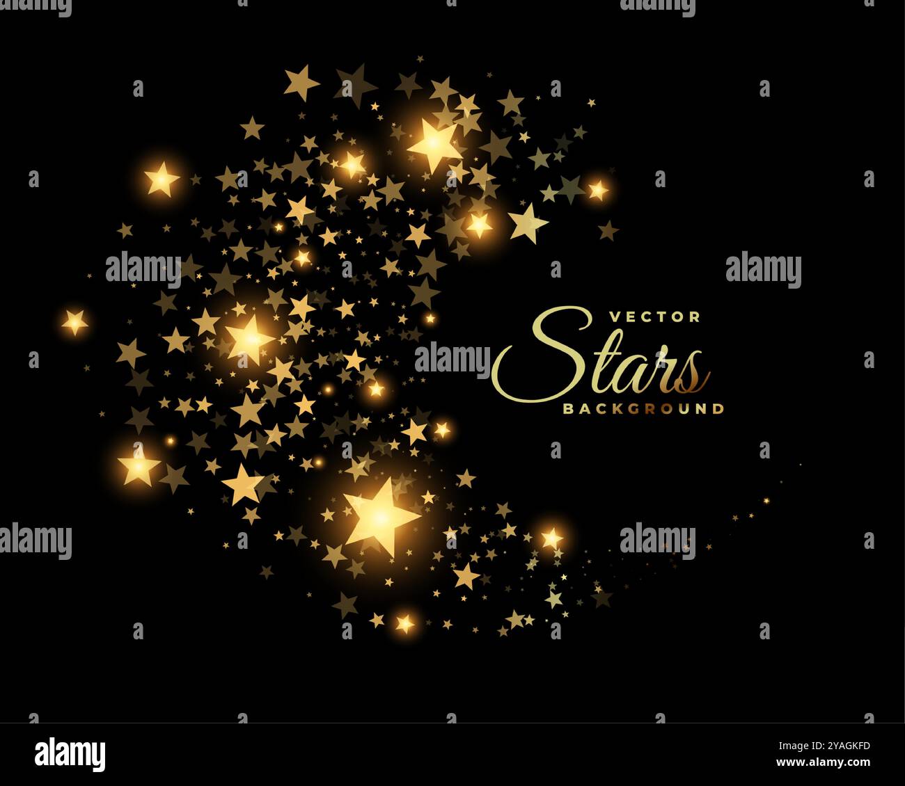 beautiful golden sparkling stars trail flow background design vector Stock Vector Image & Art ...
