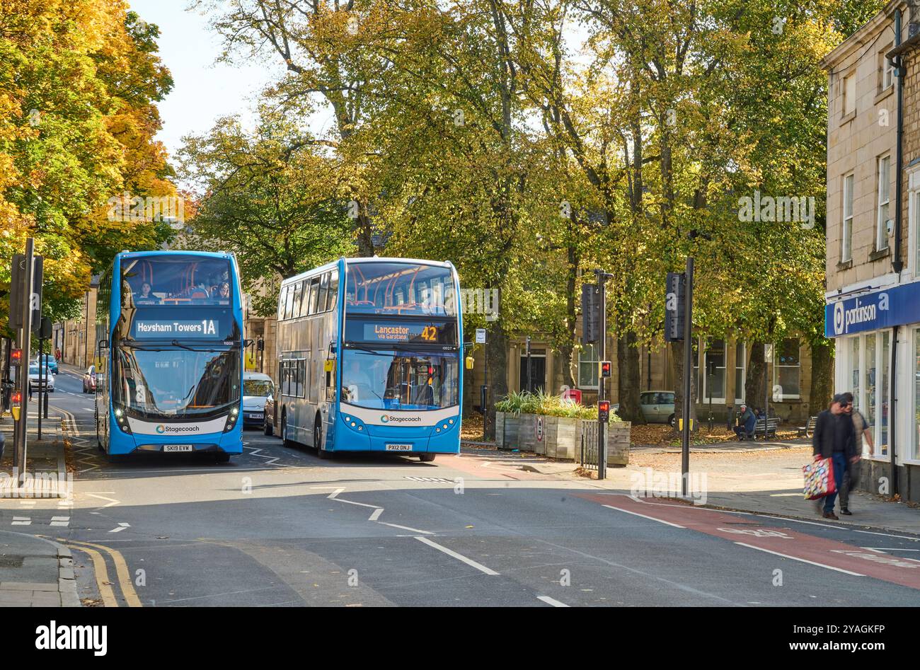 Two Stagecoach buses in Queen Square,Lancaster City Centre Stock Photo ...