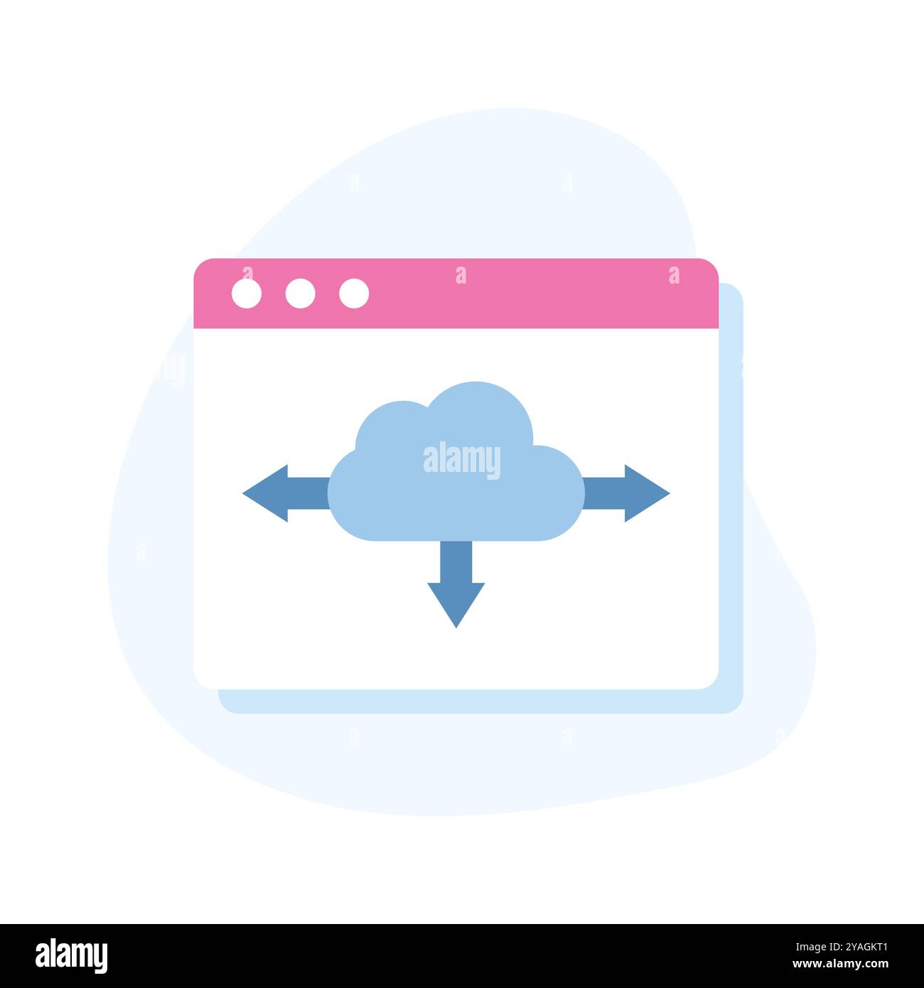 Cloud inside website, concept isometric icon of cloud computing Stock ...