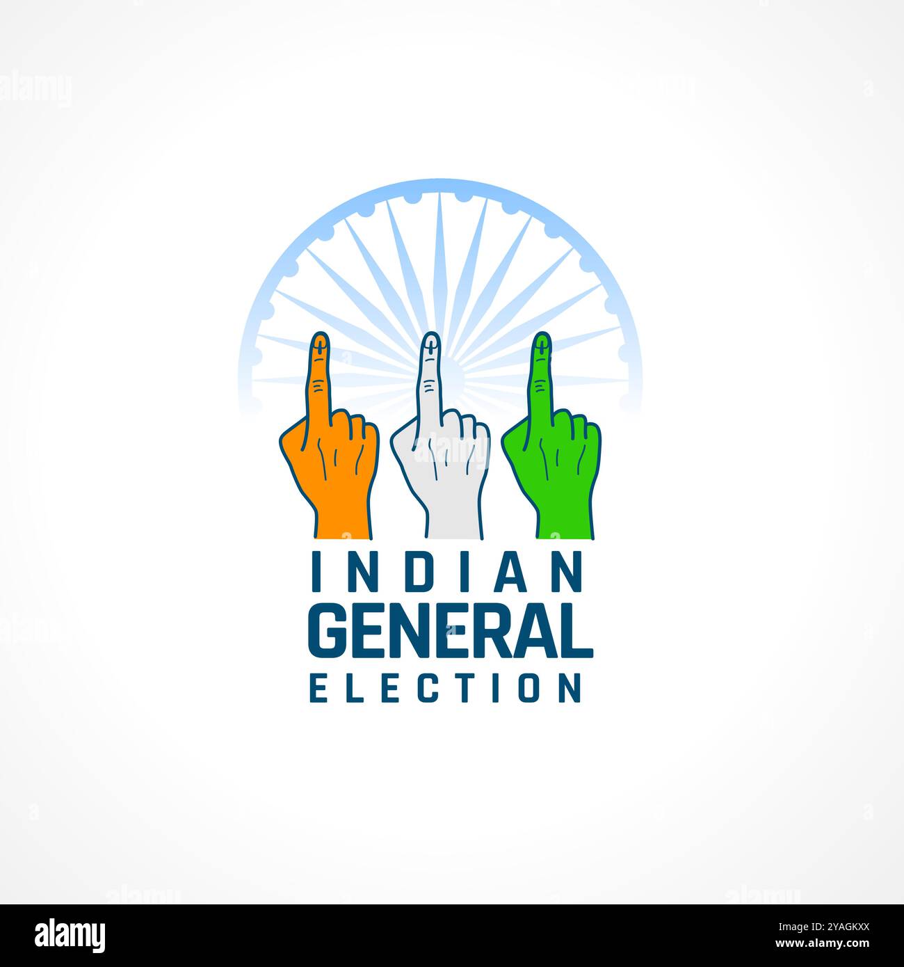 vote india general election background with tricolor voters finger ...