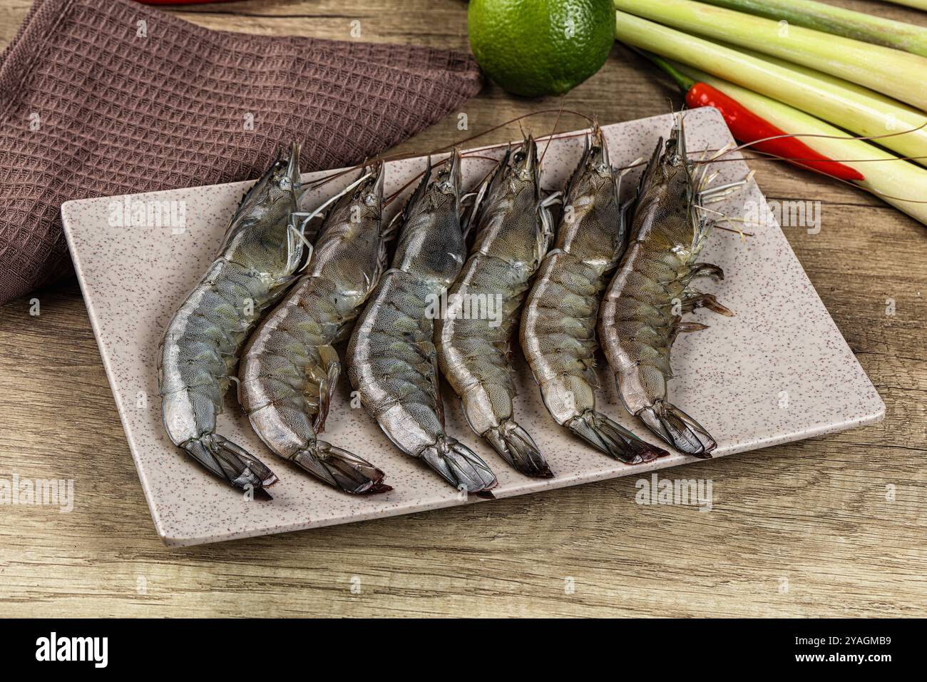 Raw fresh King Tiger prawn for cooking Stock Photo - Alamy