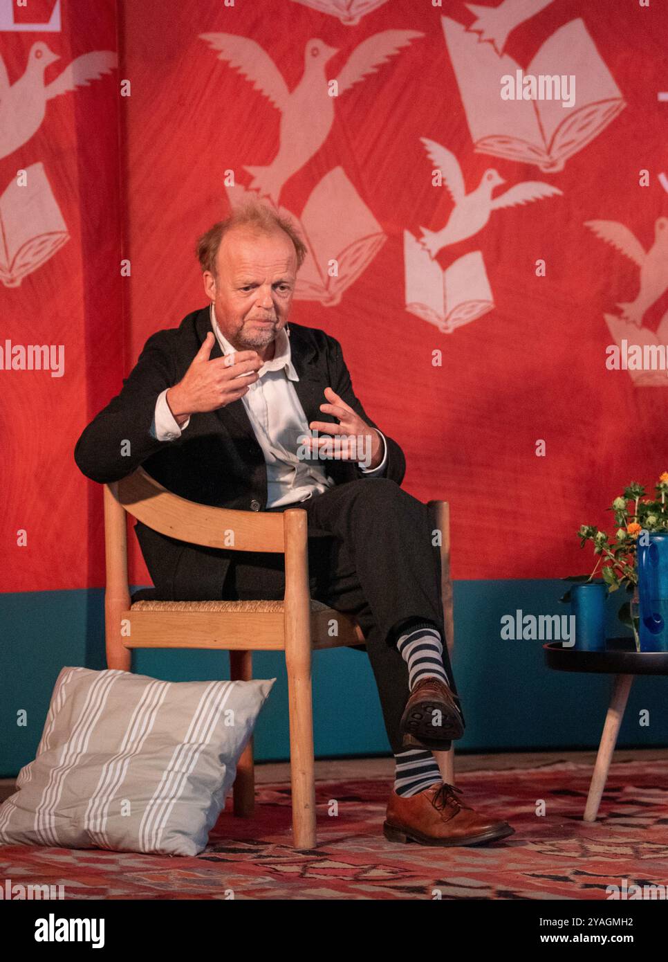 Actor Toby Jones at a 2024 Flipside Festival Q&A, recently noted for Mr ...