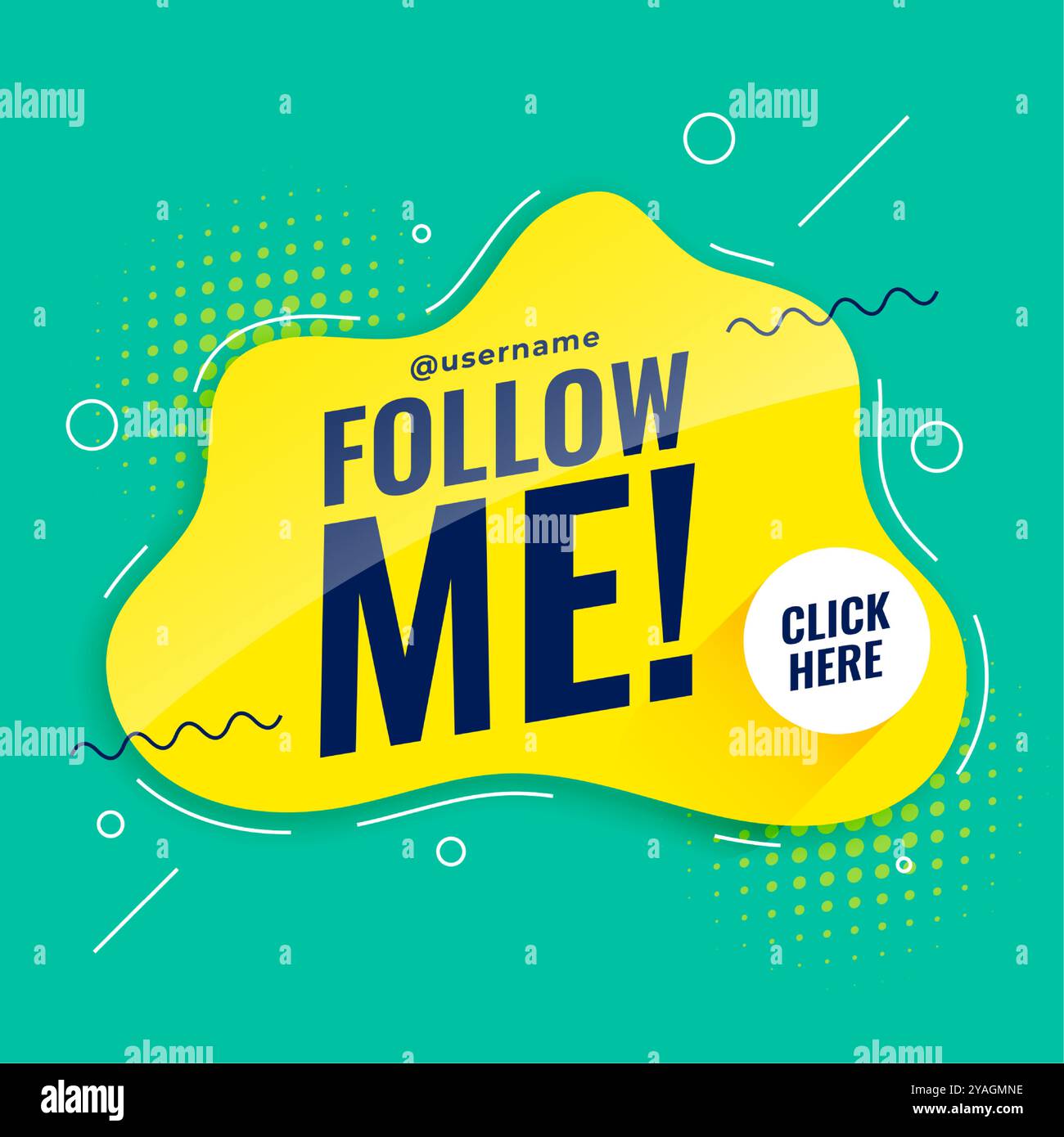 trendy follow us web template for company branding vector Stock Vector ...