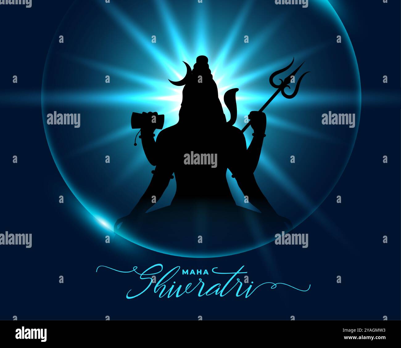hindu cultural maha shivratri wishes card with lord shiva silhouette ...
