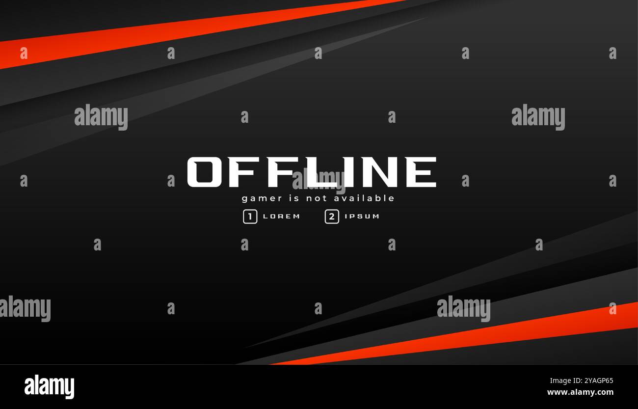 dark black offline web screen twitch banner design vector Stock Vector ...