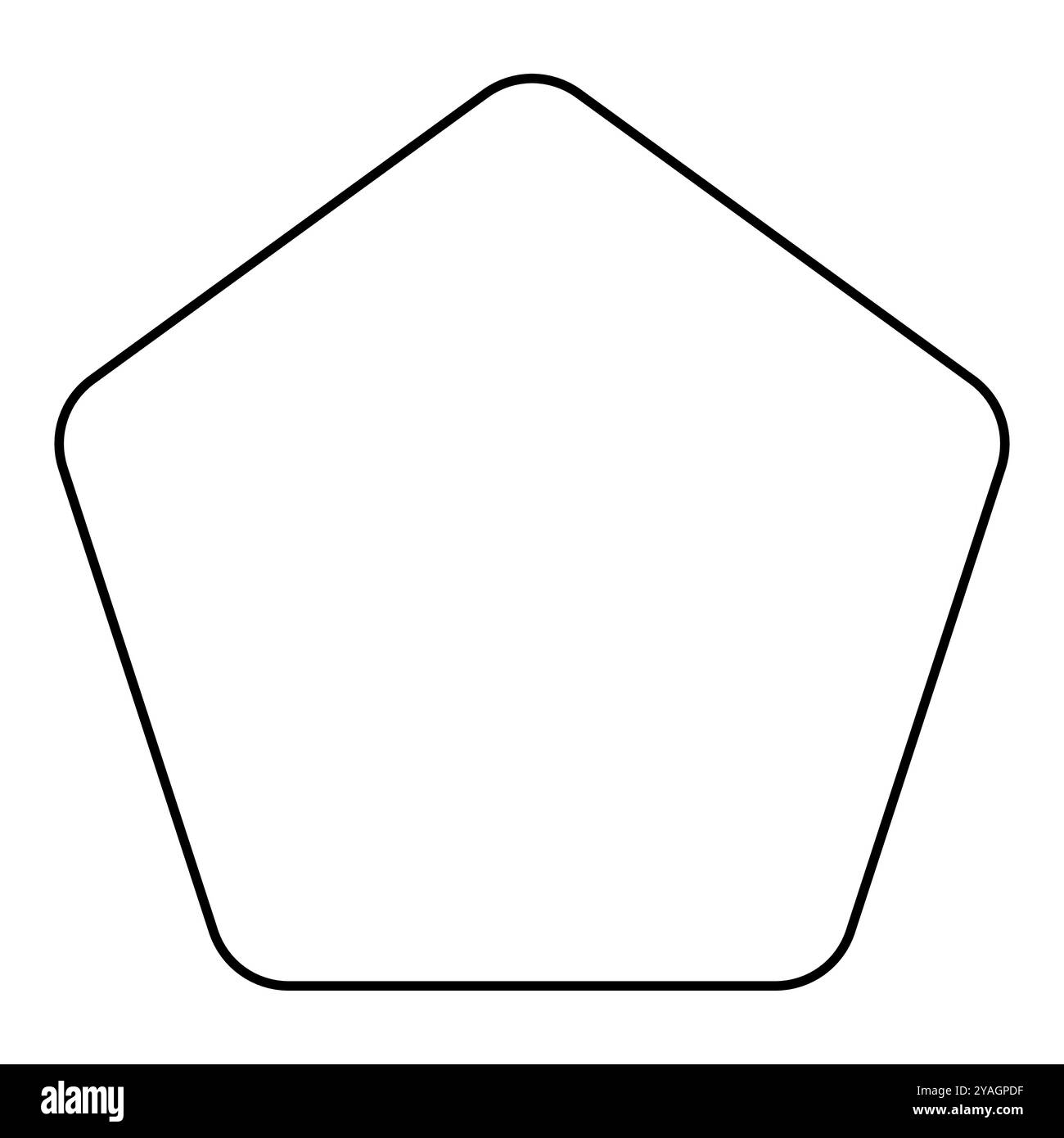 rounded Pentagon shape symbol, black and white vector silhouette ...
