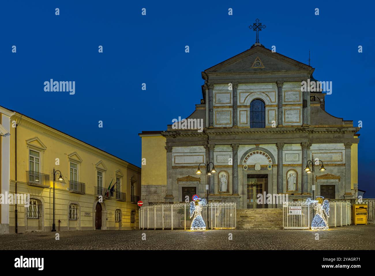 The neoclassical facade of the Cathedral of Santa Maria Assunta ...