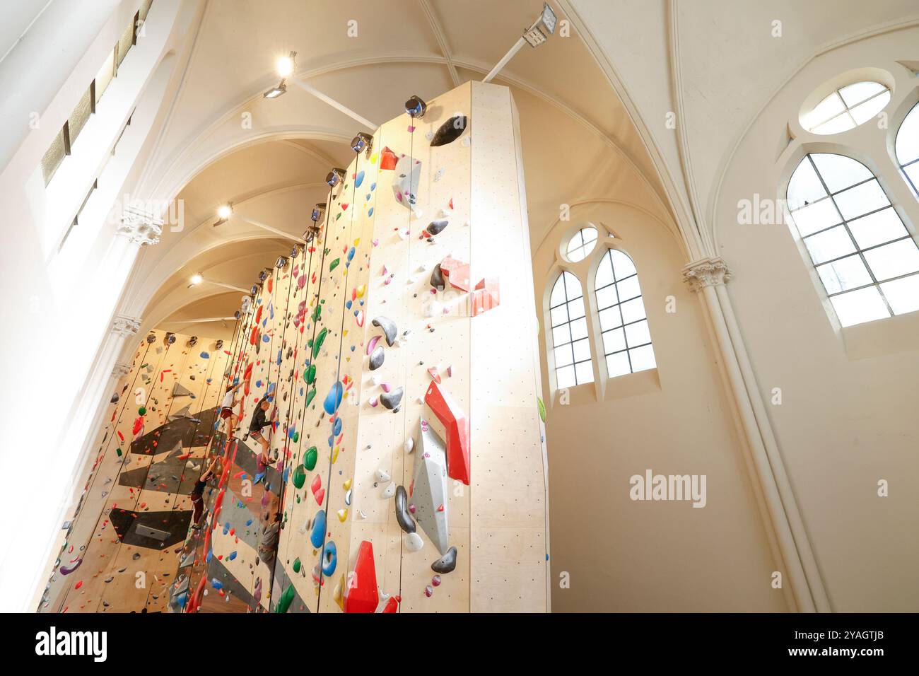 15TH THE CENTURY CHURCH IS CONVERTED INTO A CLIMBING GYM Stock Photo ...