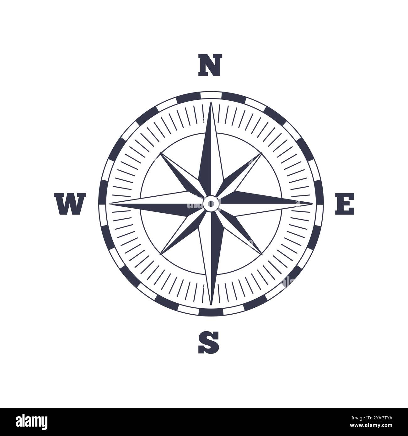 Traditional sign of wind rose isolated on white. Vector EPS10 graphic ...