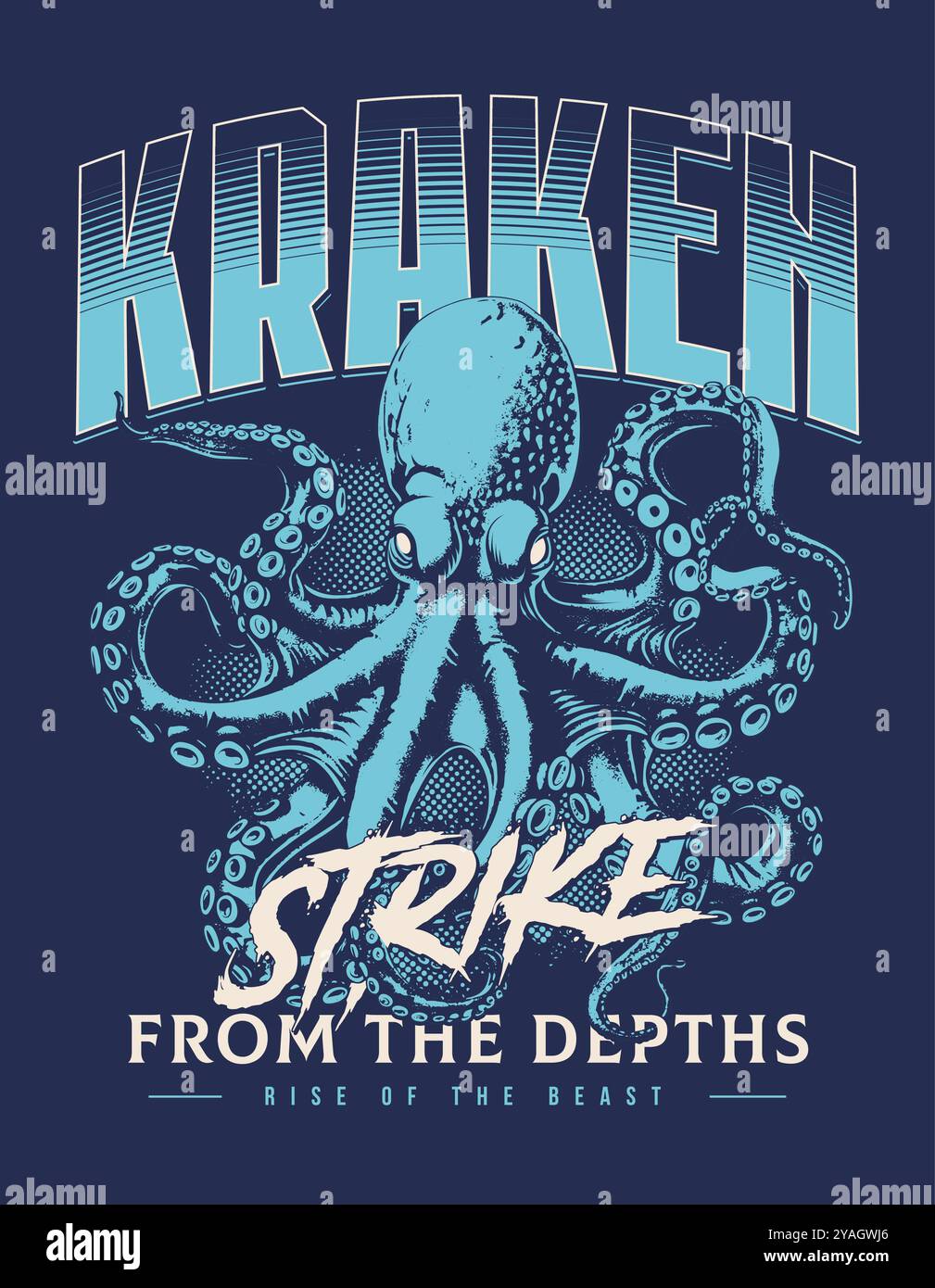 Octopus t shirt design print design hi-res stock photography and images ...