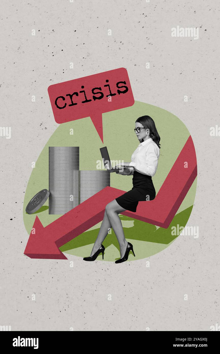 Composite trend artwork sketch image photo collage of crisis banner ...