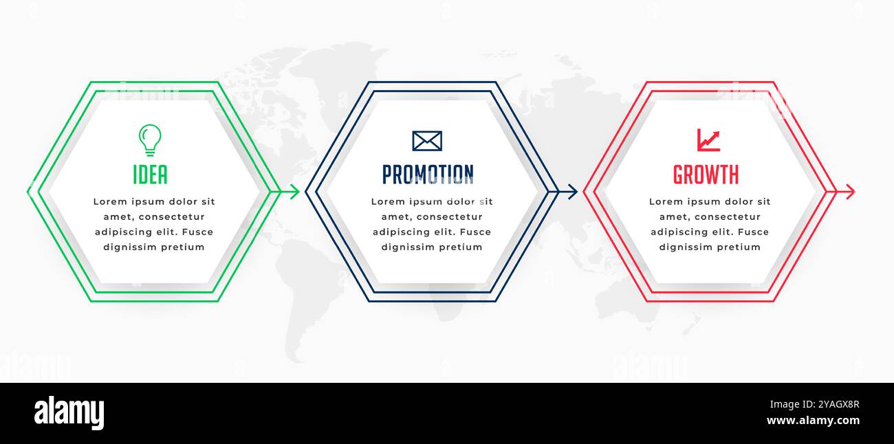 three step infographic option chart template for data visualization ...