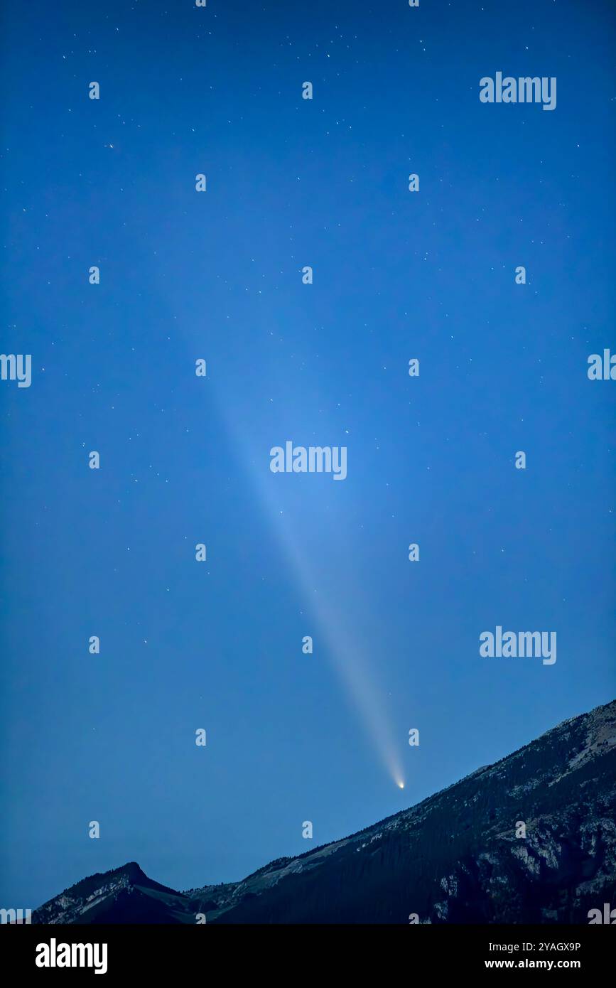 Comet C/2023 A3 Tsuchinshan–ATLAS over Serra del Cadí range on a night ...