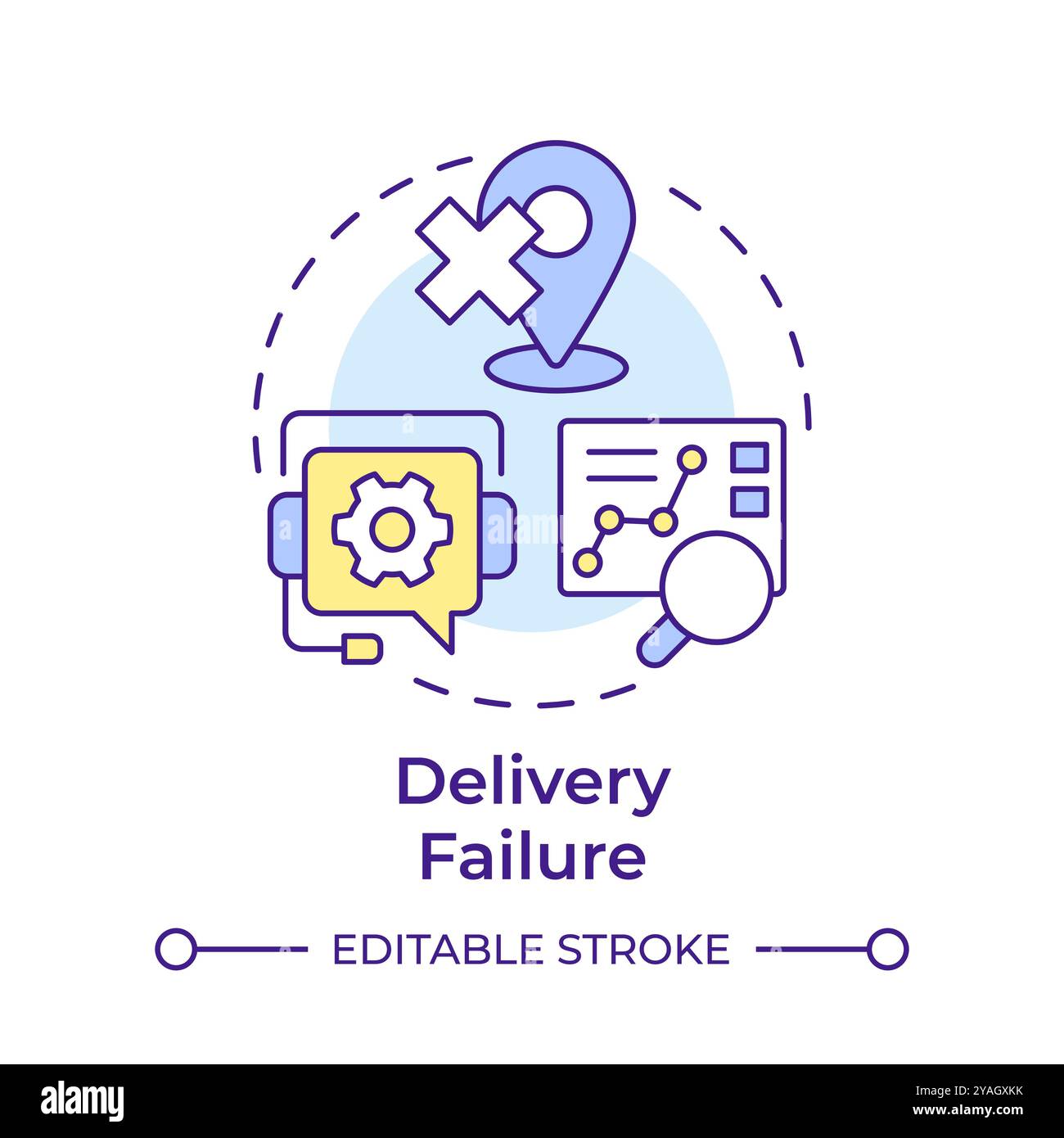 Delivery failure multi color concept icon Stock Vector Image & Art - Alamy