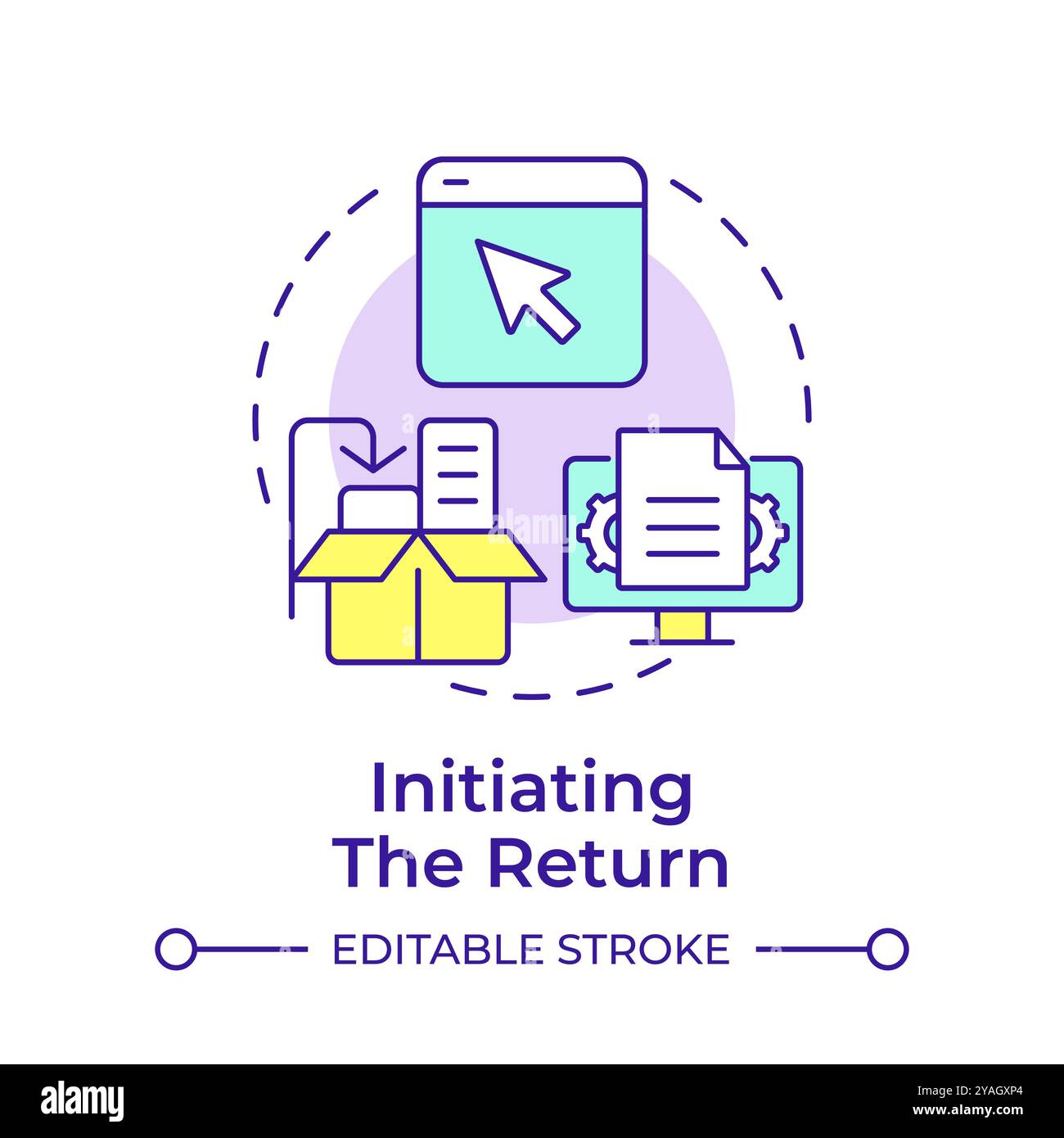 Initiating the return multi color concept icon Stock Vector Image & Art ...