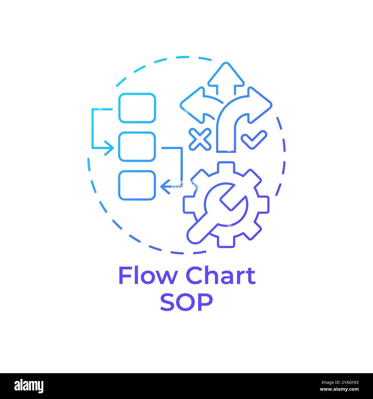 Flow chart sop blue gradient concept icon Stock Vector Image & Art - Alamy