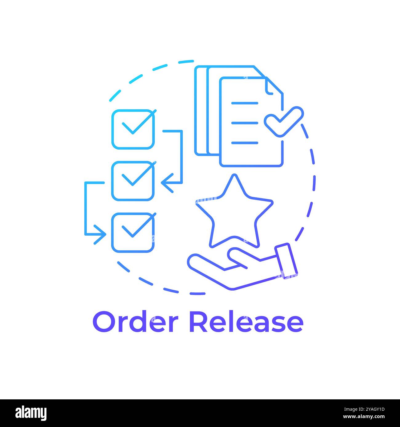 Order release blue gradient concept icon Stock Vector Image & Art - Alamy
