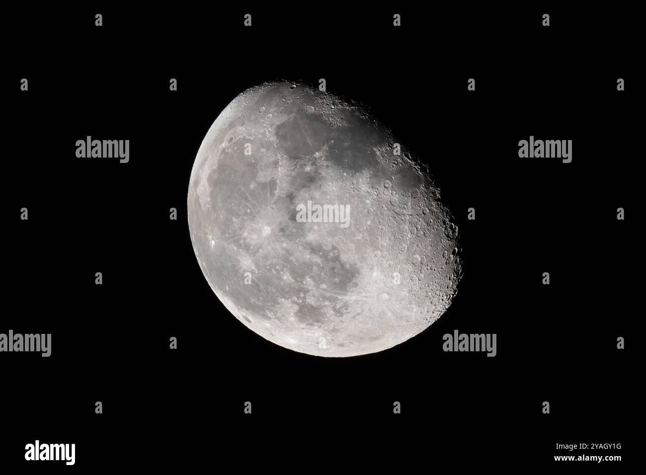 Very sharp picture of the moon and its surface Stock Photo - Alamy