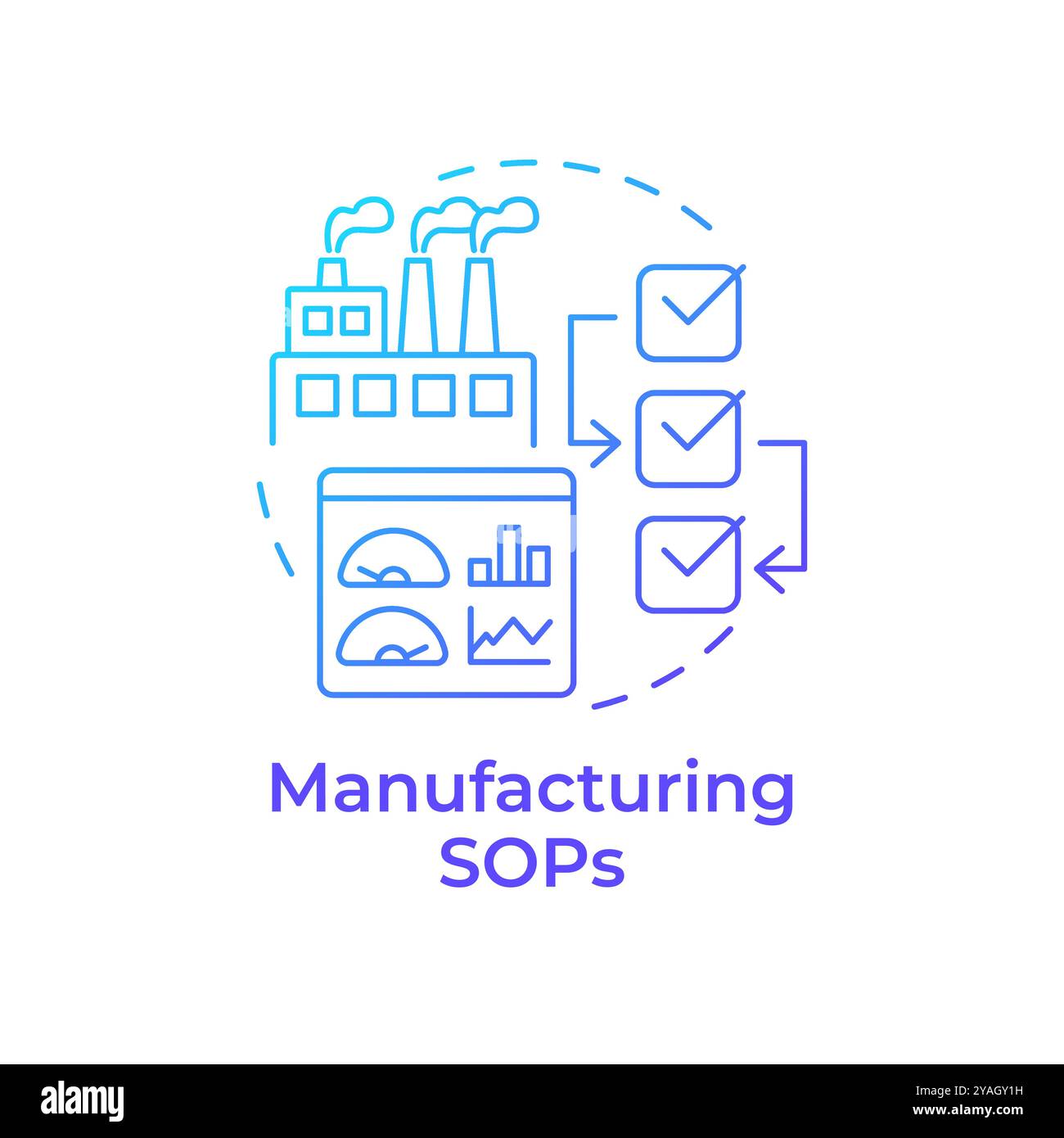 Manufacturing sops blue gradient concept icon Stock Vector Image & Art ...
