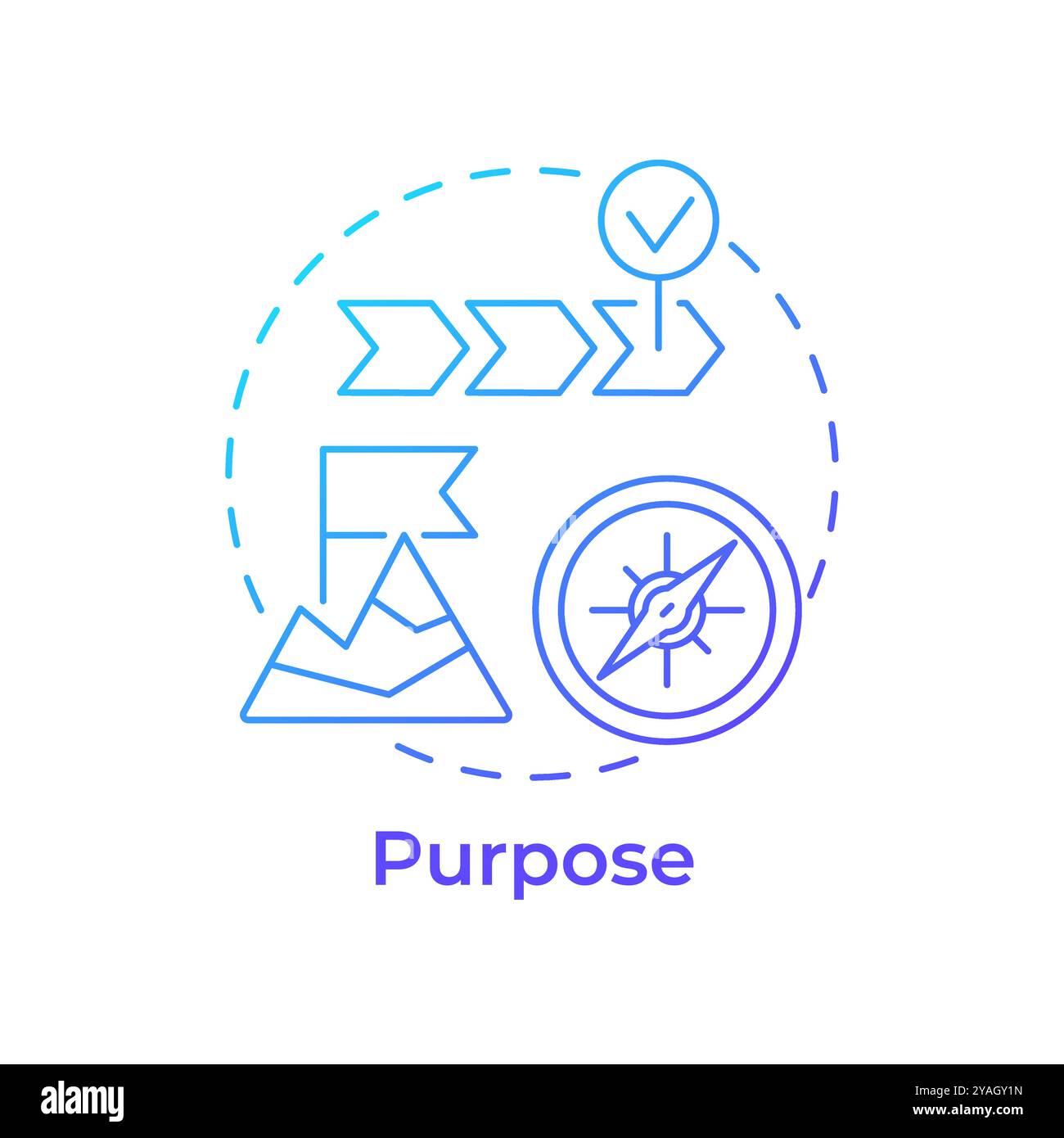 Purpose blue gradient concept icon Stock Vector Image & Art - Alamy