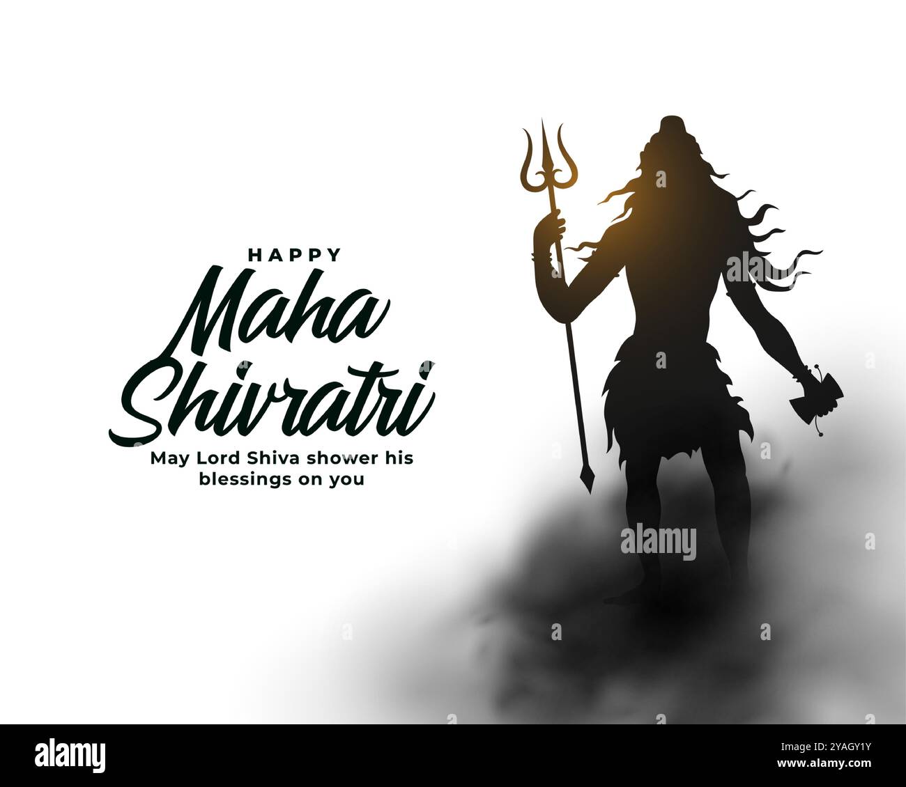 elegant happy maha shivratri wishes card with lord shiva silhouette ...
