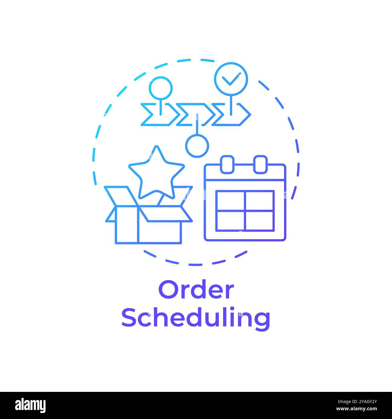 Order scheduling blue gradient concept icon Stock Vector Image & Art - Alamy
