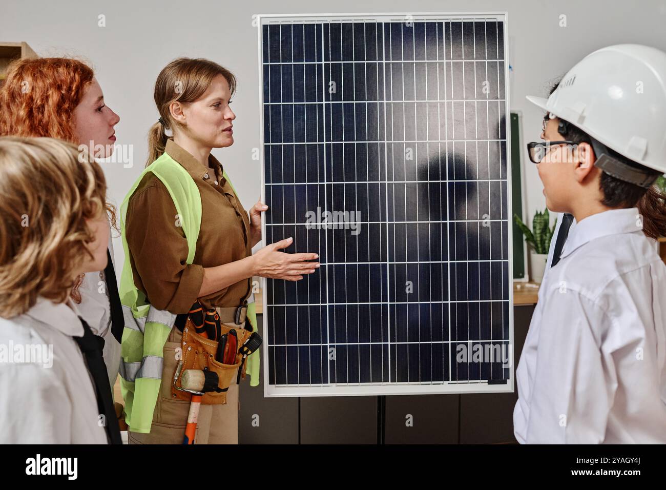 Engineer Telling About Solar Panels During Class Stock Photo - Alamy