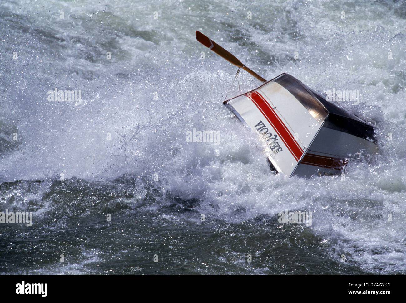 A boat overturned in the Colorado River, Grand Canyon, Arizona Stock ...