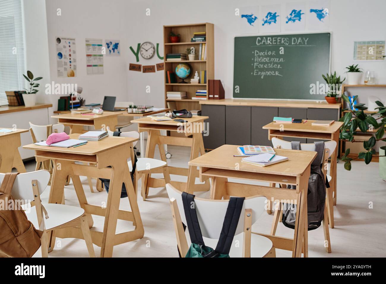 School Classroom Interior On Career Guidance Day Stock Photo - Alamy