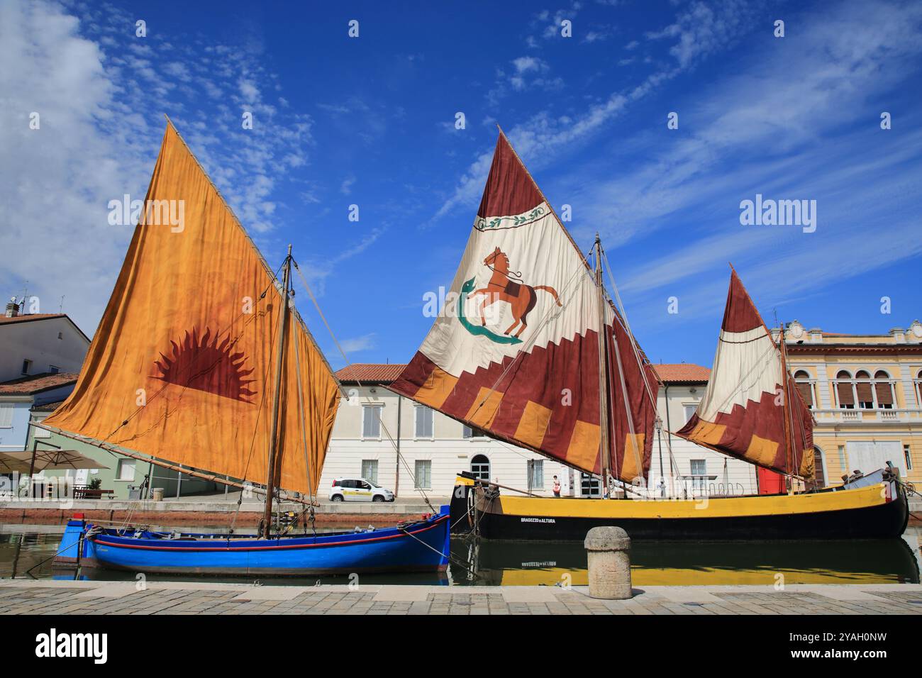 Historical ships,Museum of Marine,in the canal of the historic center ...