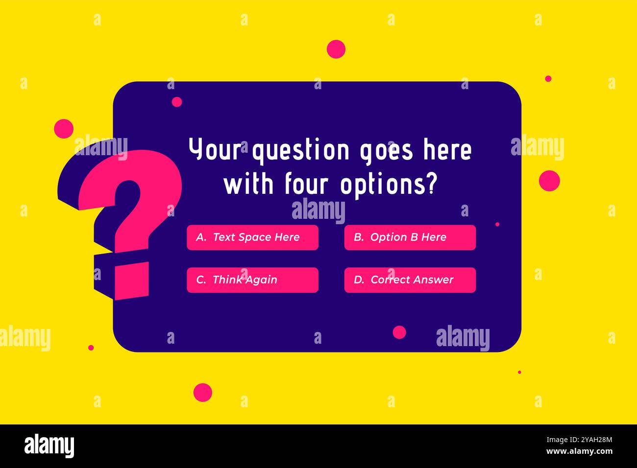 questions and answer multiple choice template for trivia game vector ...