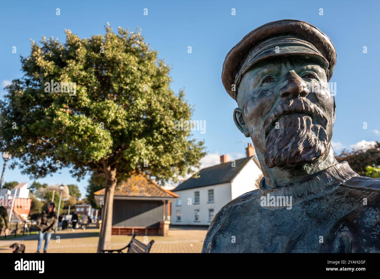 Somerset, October 12th 2024: Statue of Yankee Jack at Watchet Harbour ...