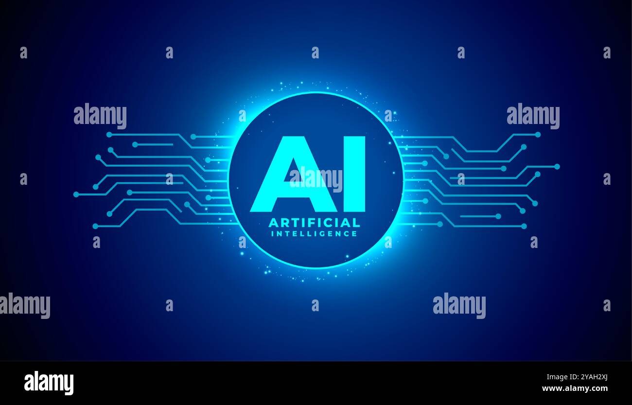 artificial intelligence big data concept wallpaper with circuit lines ...