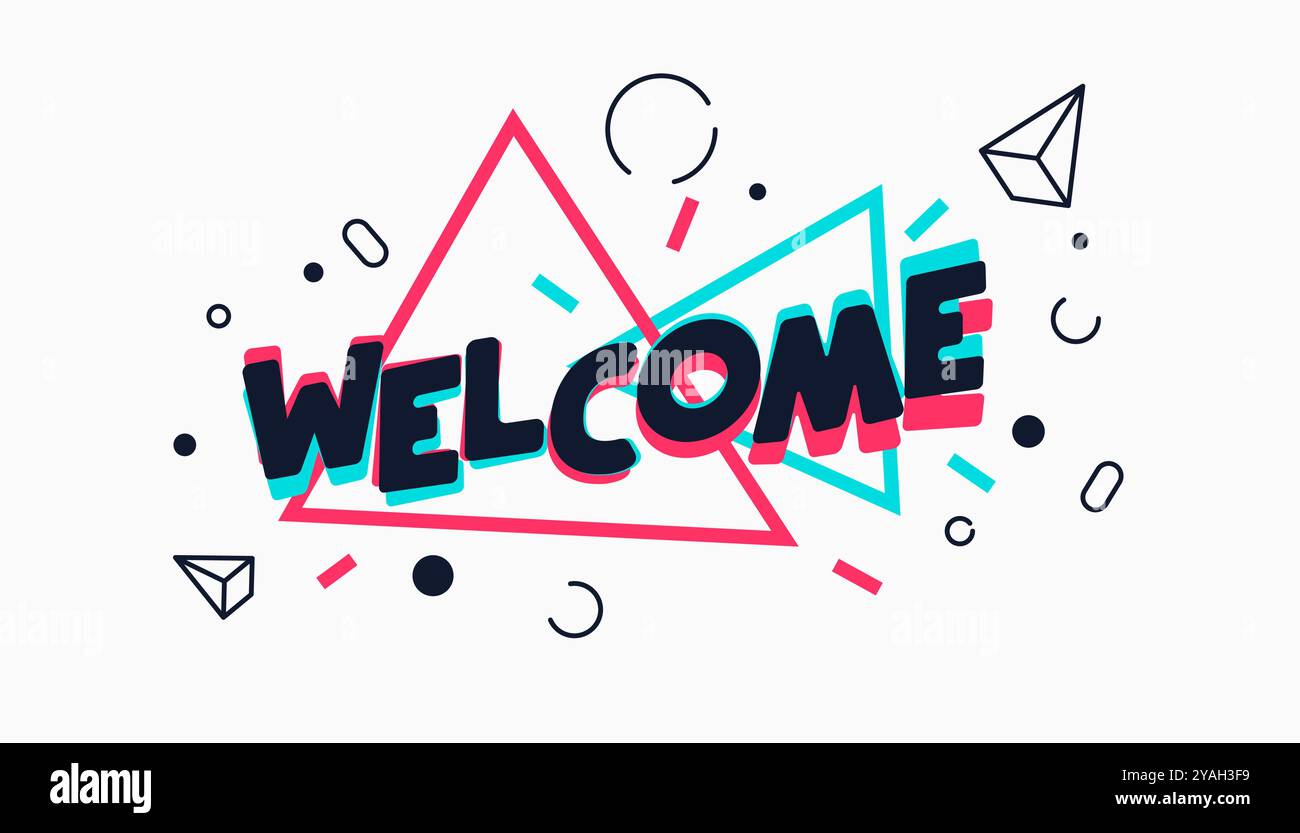 geometric style trendy welcome banner for corporate hiring event vector ...