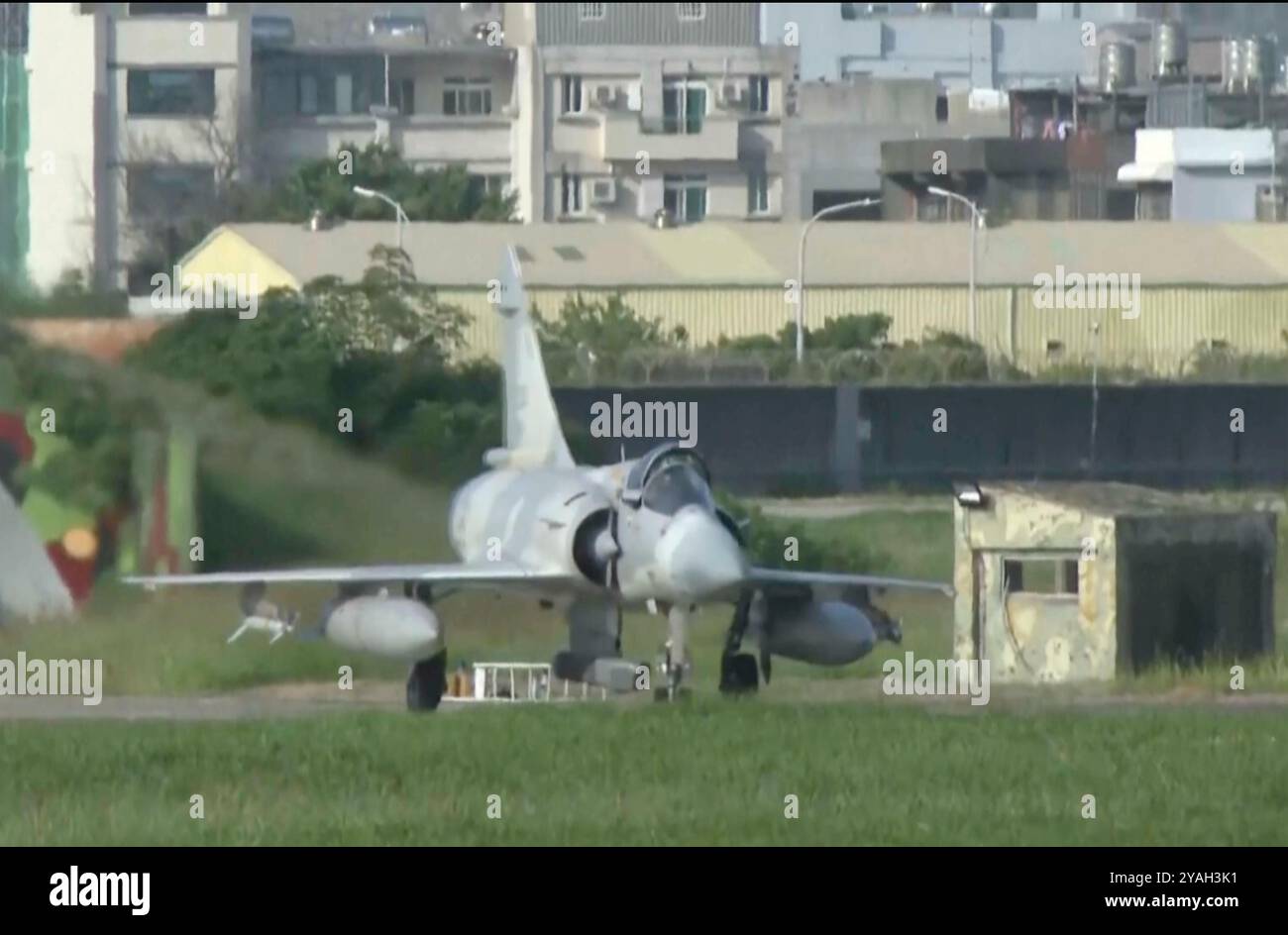 In this image taken from video, a Taiwanese air force French made Mirage-2000 fighter jet ...