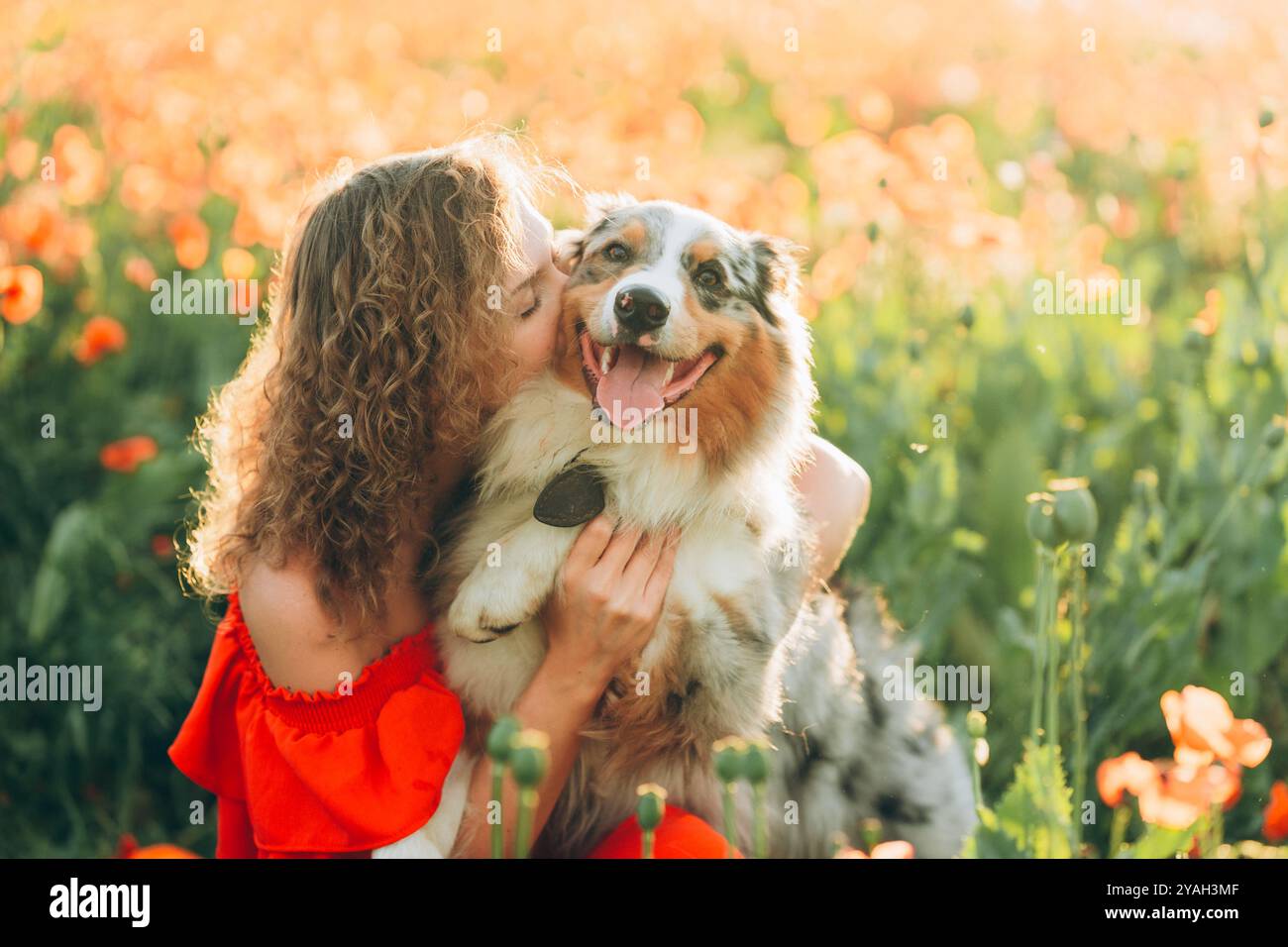 The scene captures joy, companionship, and the beauty of nature Stock ...
