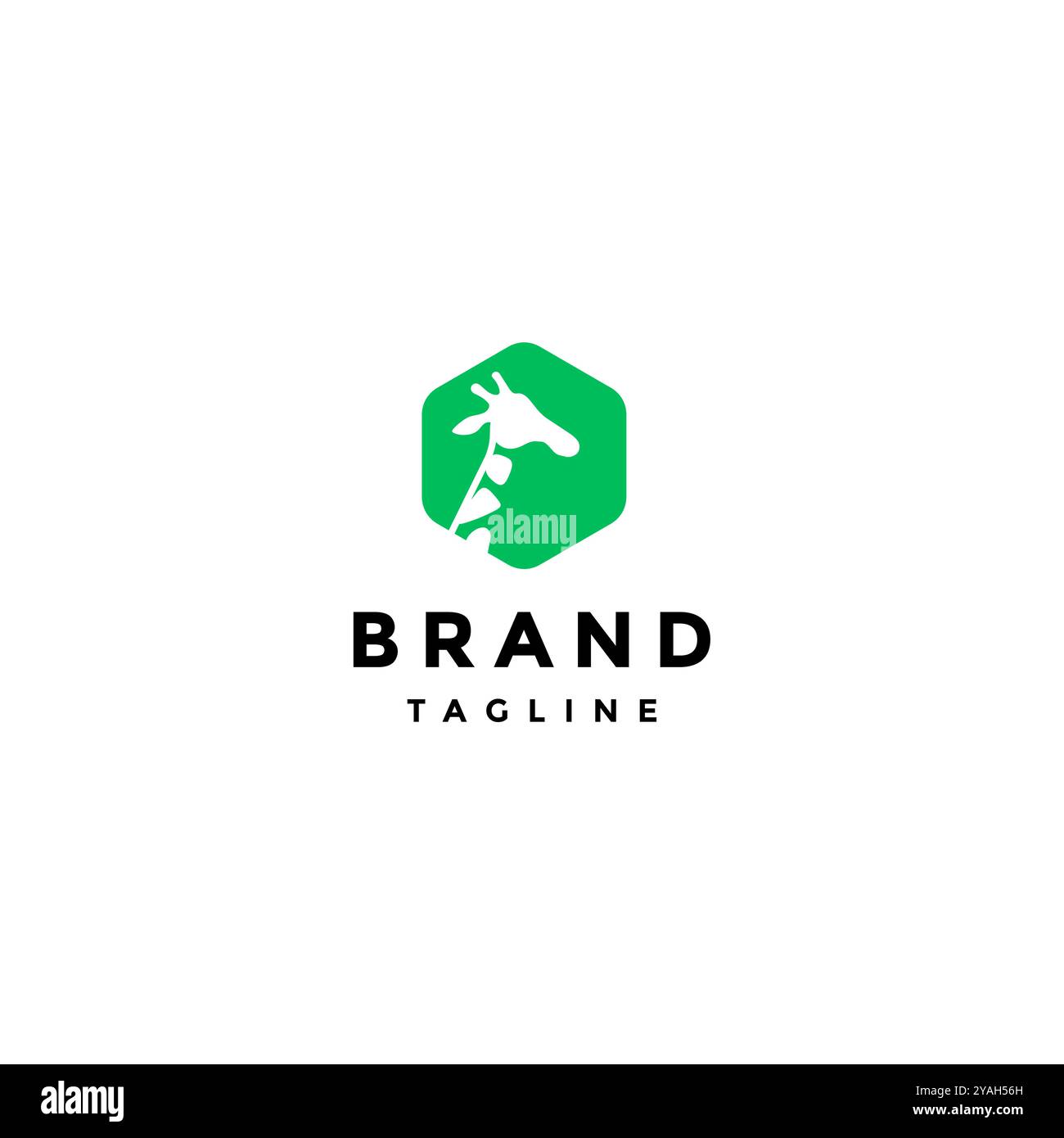 Giraffe Silhouette Inside Hexagon Logo Design. Hexagon Symbol With ...