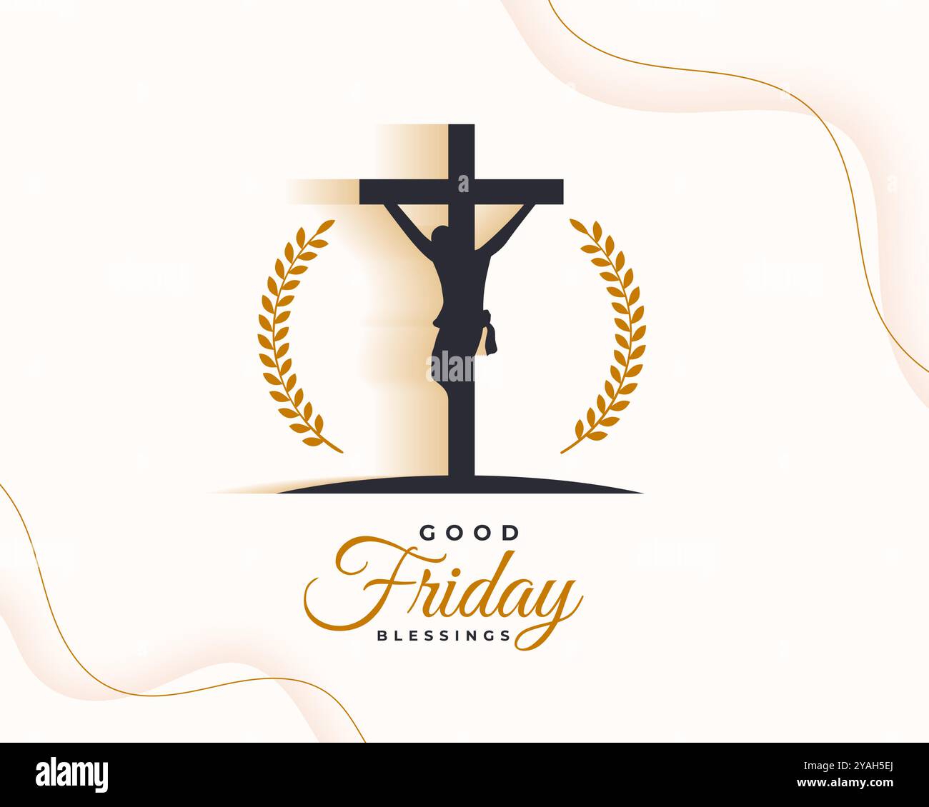 good friday or easter day background with cross and laurel design ...