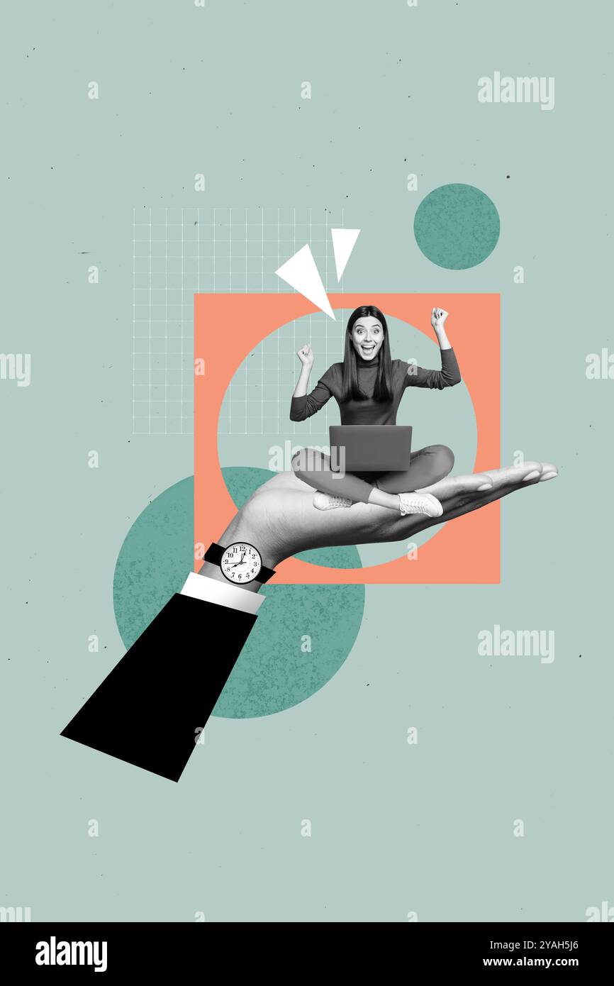 Composite trend artwork sketch image photo collage of office manager ...