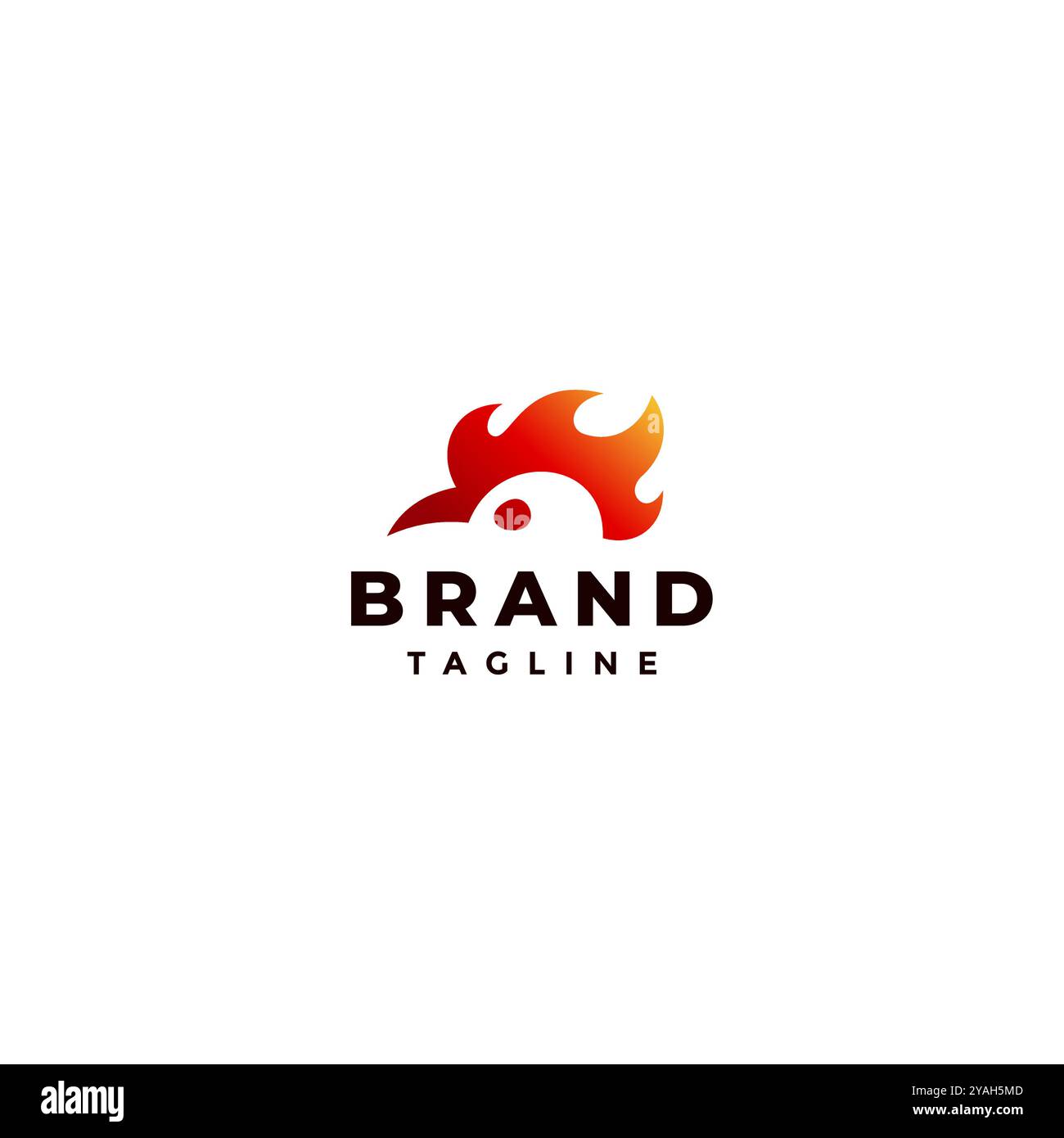 Simple Hot Chicken Logo Design. Rooster Head Fiery Silhouette Logo ...