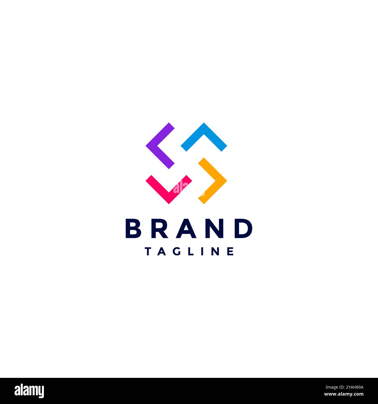 Four Rotating Arrows Logo Design. Four Colorful Arrow Points Facing ...