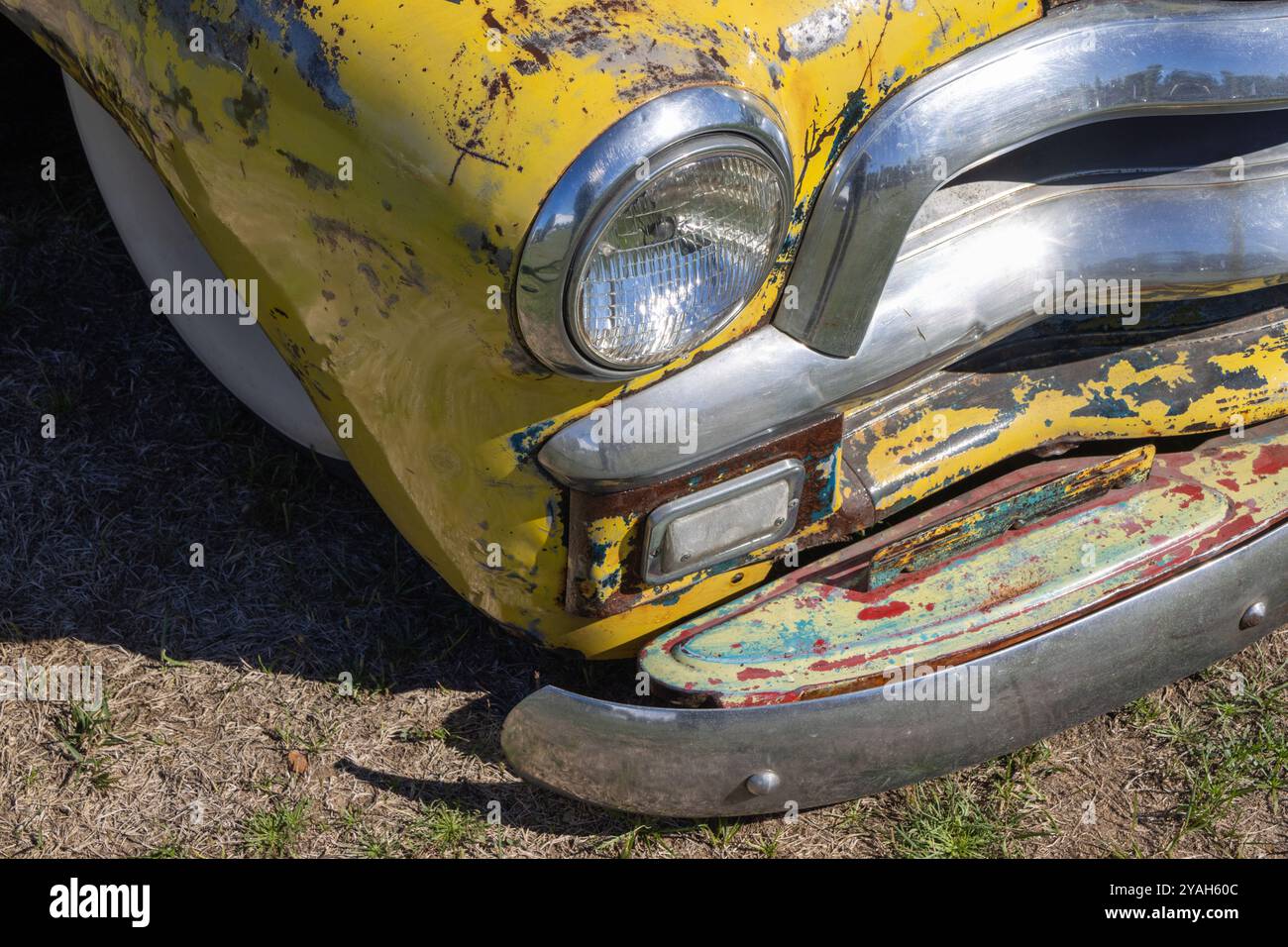 Close up of a classic chevrolet 3100 pickup truck front end showing ...