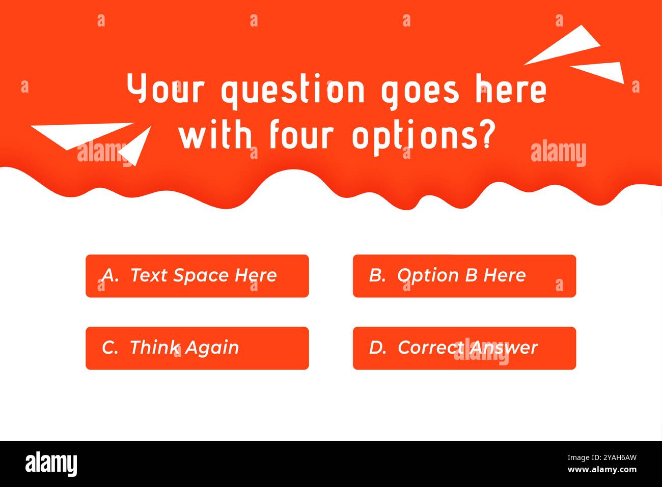 multiple option choice template for trivia game and test exam vector ...