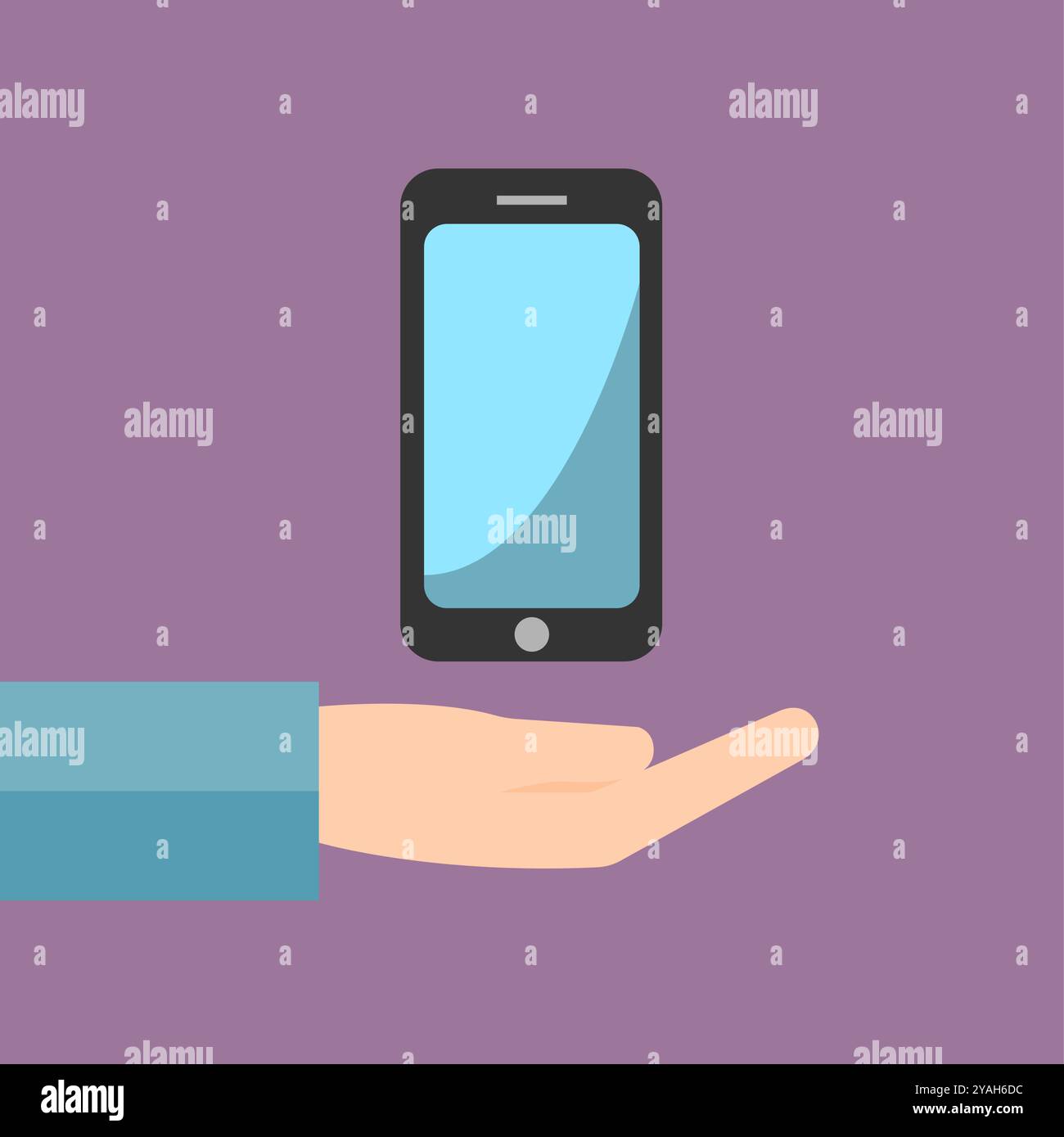 Hand with Mobile Phone Icon Stock Vector Image & Art - Alamy