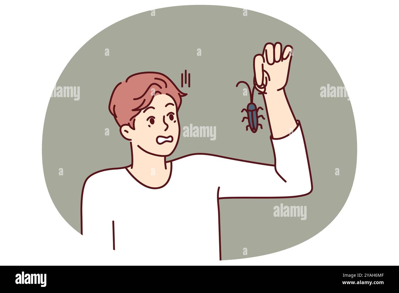 Man suffering insect Stock Vector Images - Alamy