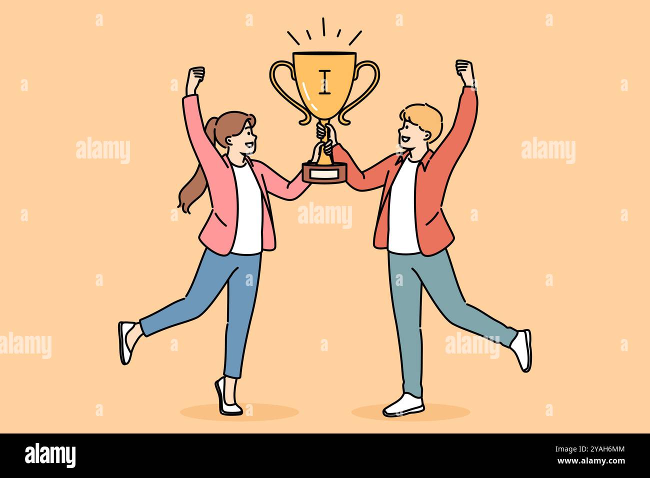 Golden boy raising hands in Stock Vector Images - Alamy